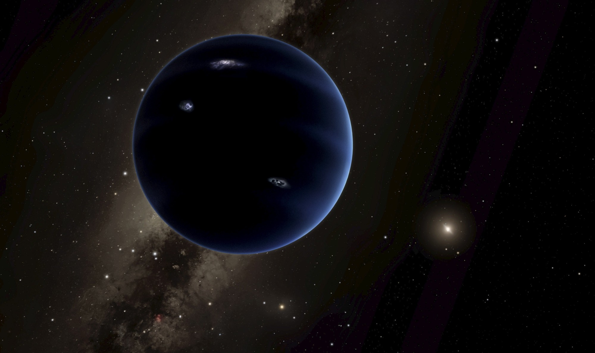 Handout of an artist’s rendering shows the distant view from “Planet ...